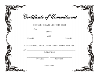 Certificate of Commitment Template Download Printable PDF | Templateroller