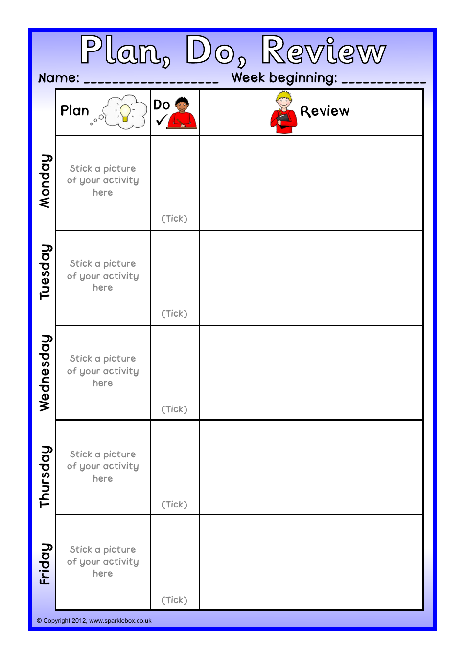 Weekly Schedule Template - Plan, Do, Review Download Printable PDF ...