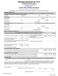 Nebraska Notary Renewal Application Download Fillable PDF | Templateroller