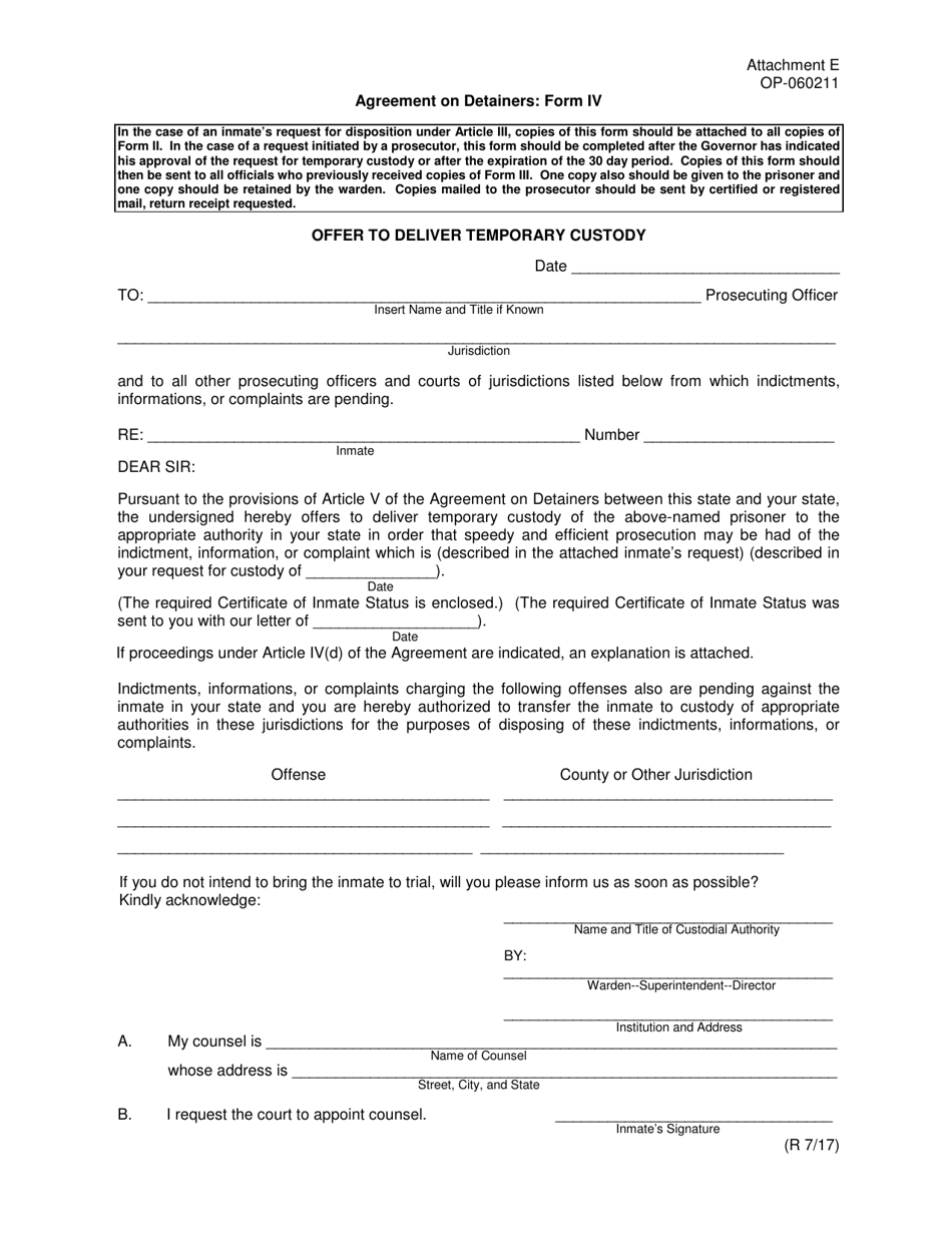 Form VI (OP-060211) Attachment E - Fill Out, Sign Online and Download Printable PDF, Oklahoma ...