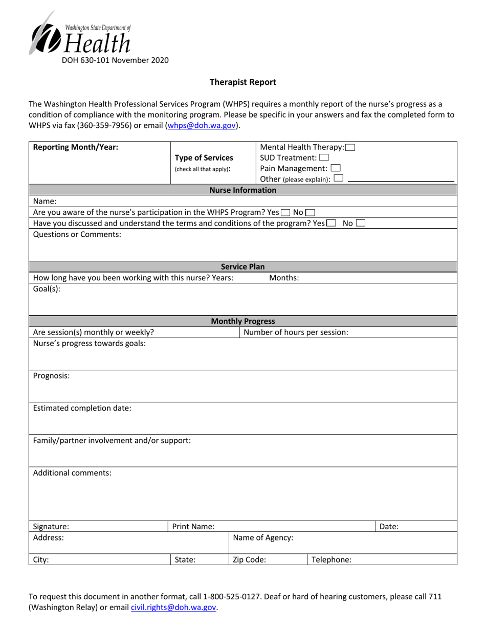 DOH Form 630-101 - Fill Out, Sign Online and Download Printable PDF ...