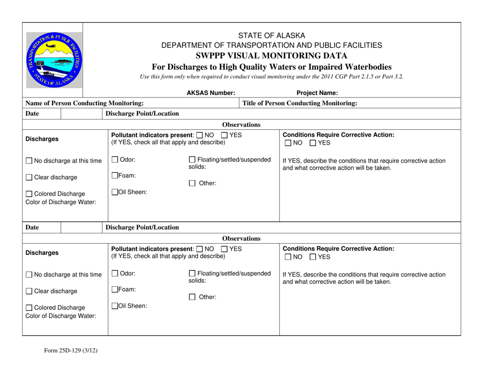 Form 25D-129 - Fill Out, Sign Online and Download Printable PDF, Alaska ...