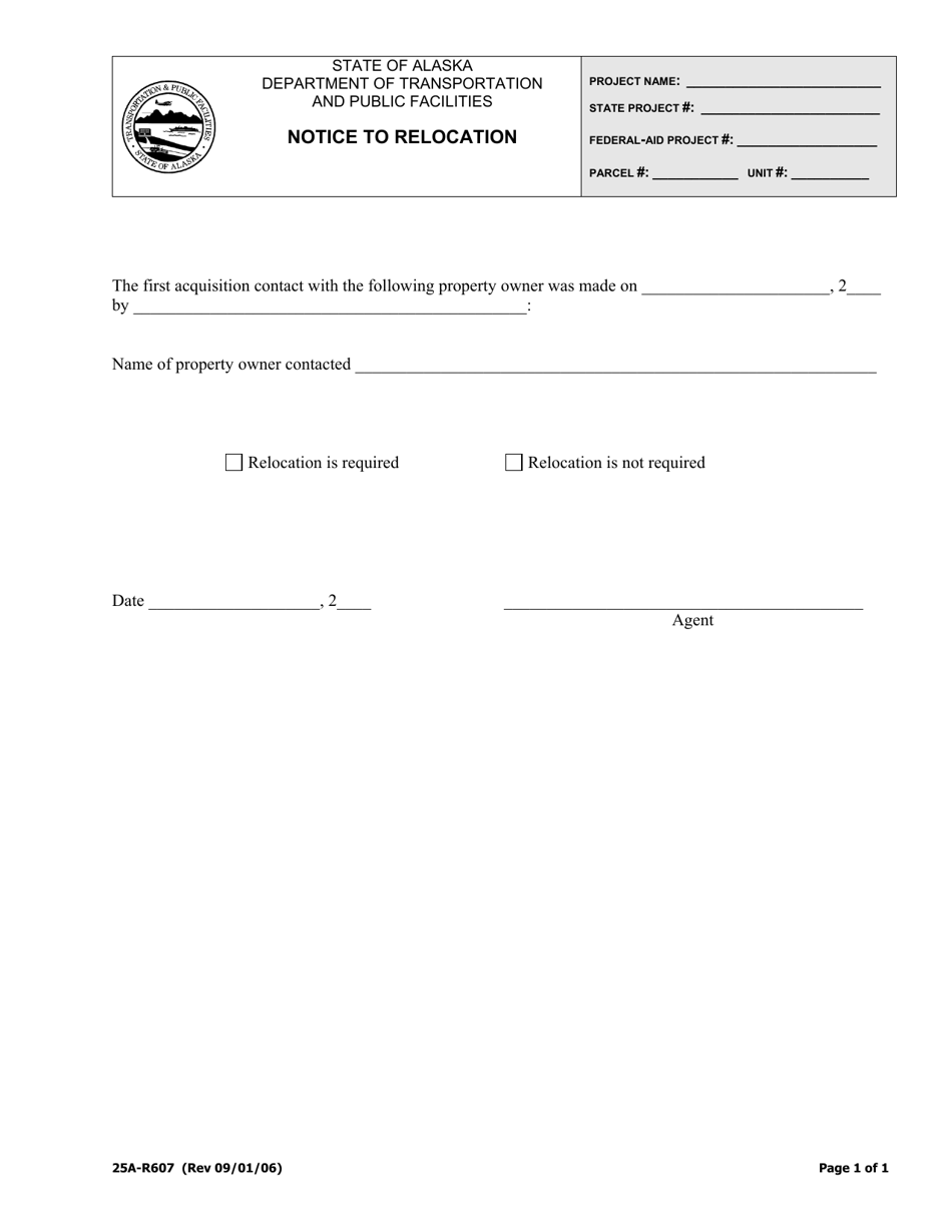 Form 25A-R607 - Fill Out, Sign Online and Download Printable PDF ...
