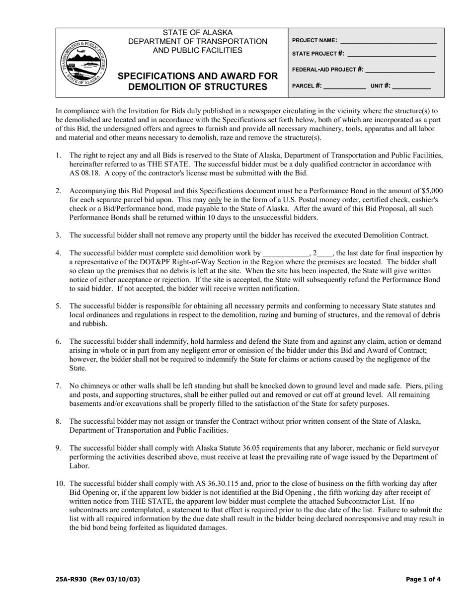 Form 25A-R930 - Fill Out, Sign Online and Download Printable PDF ...
