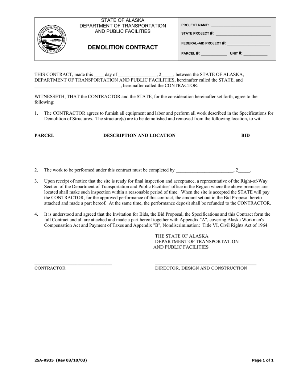 Form 25A-R935 - Fill Out, Sign Online and Download Printable PDF ...