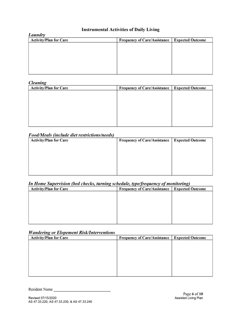 Alaska Assisted Living Plan - Fill Out, Sign Online and Download PDF ... Alaska Assisted Living Plan - Fill Out, Sign Online and Download PDF ...