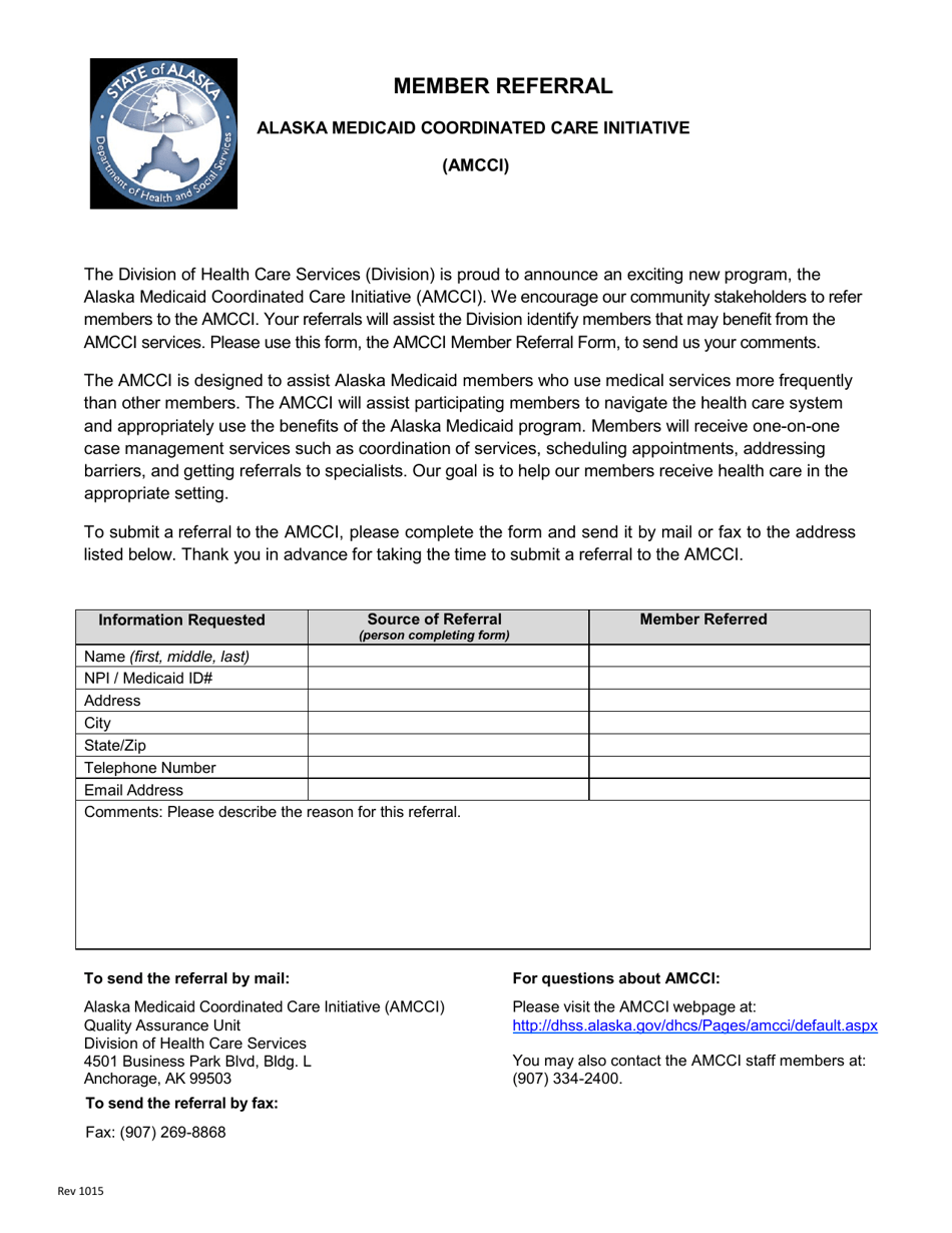Alaska Member Referral - Alaska Medicaid Coordinated Care Initiative ...