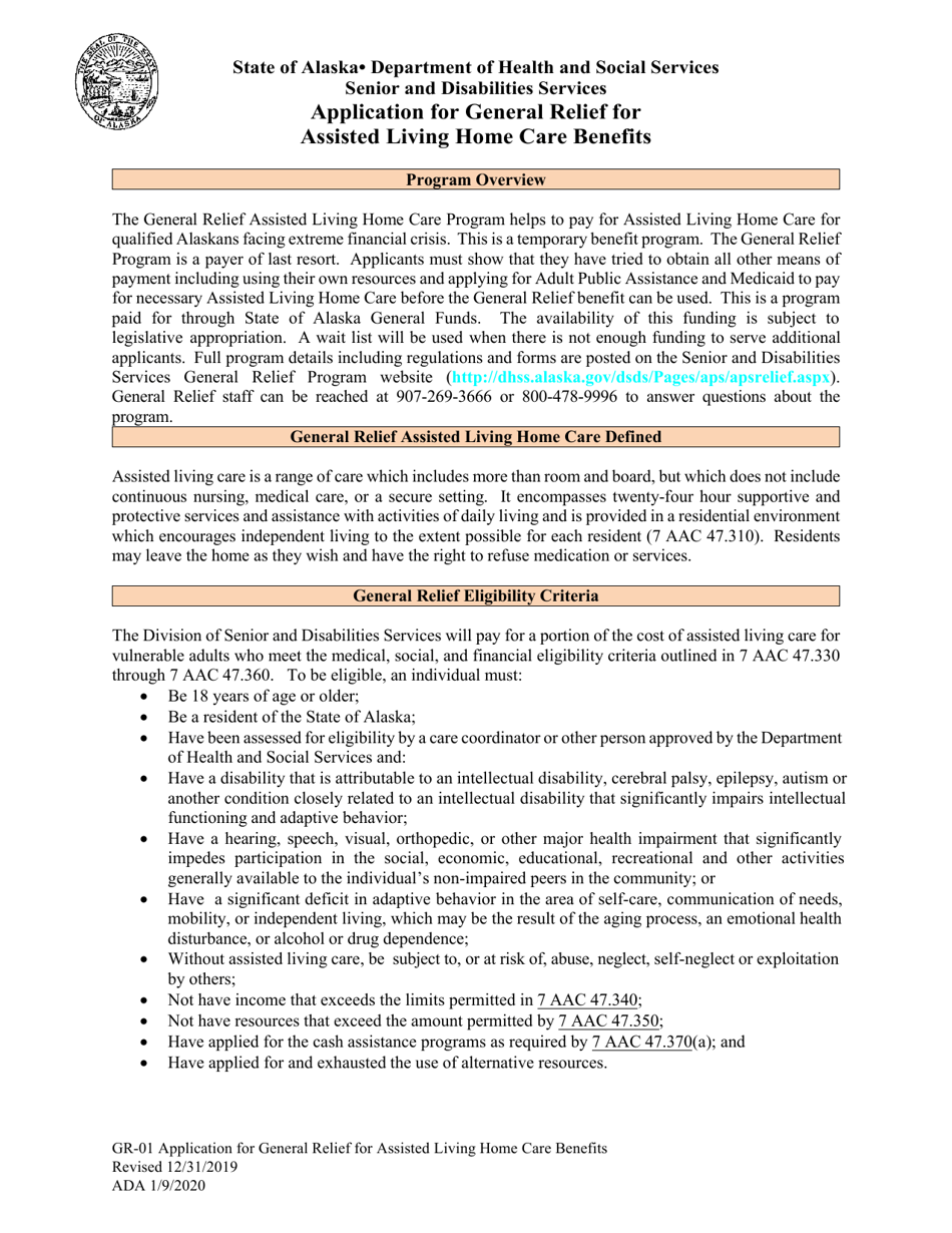 Form GR-01 - Fill Out, Sign Online and Download Fillable PDF, Alaska ...