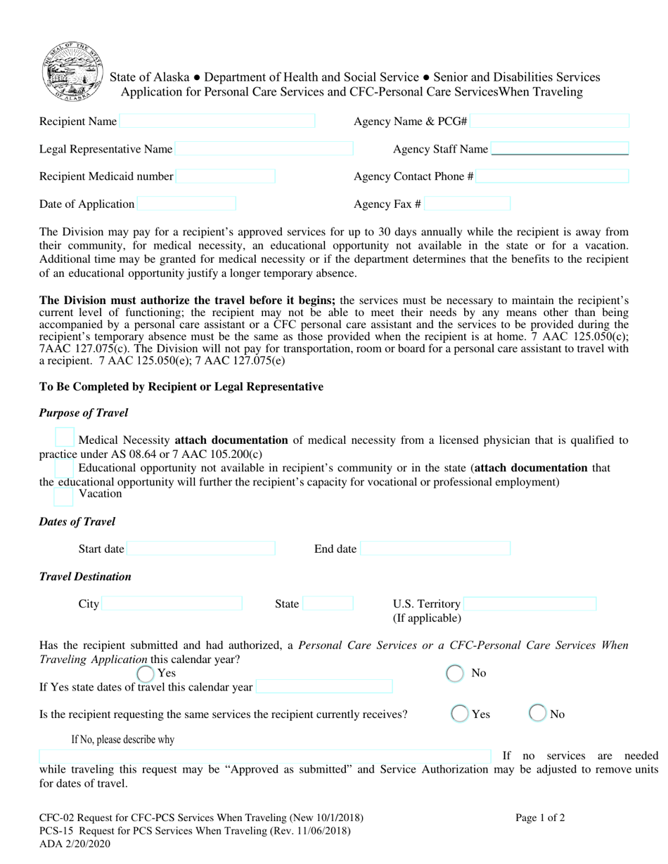 Form CFC-02 (PCS-15) - Fill Out, Sign Online and Download Fillable PDF ...