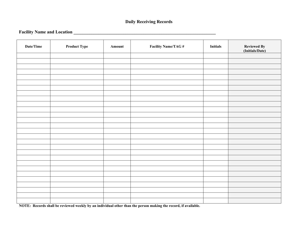 Alaska Daily Receiving Records - Fill Out, Sign Online and Download PDF ...