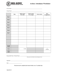 Arizona Archery Attendance Worksheet - Fill Out, Sign Online and ...