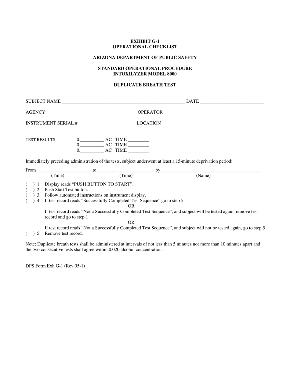 Exhibit G-1 - Fill Out, Sign Online and Download Fillable PDF, Arizona ...