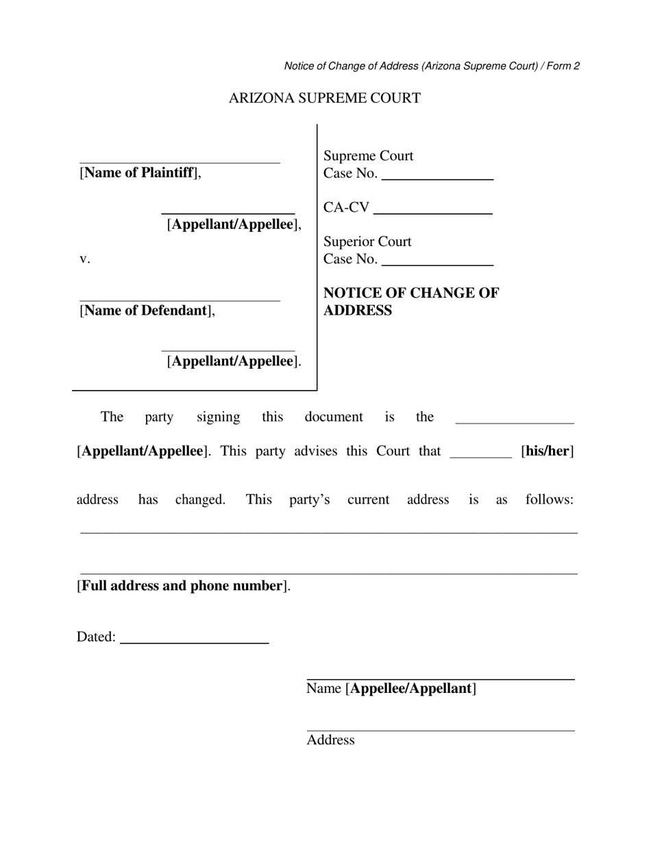 Form 2 - Fill Out, Sign Online and Download Printable PDF, Arizona ...