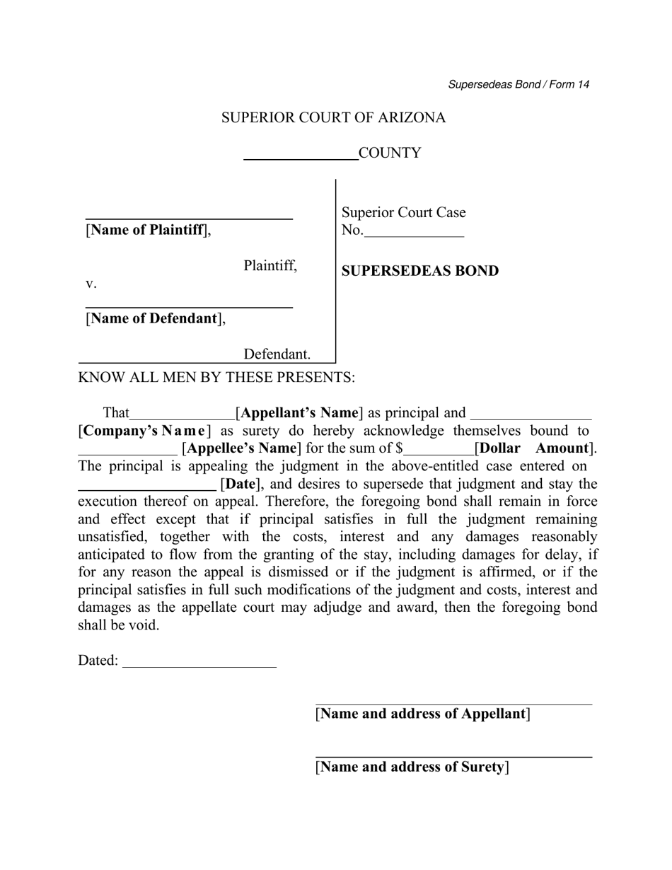 Form 14 - Fill Out, Sign Online and Download Printable PDF, Arizona ...
