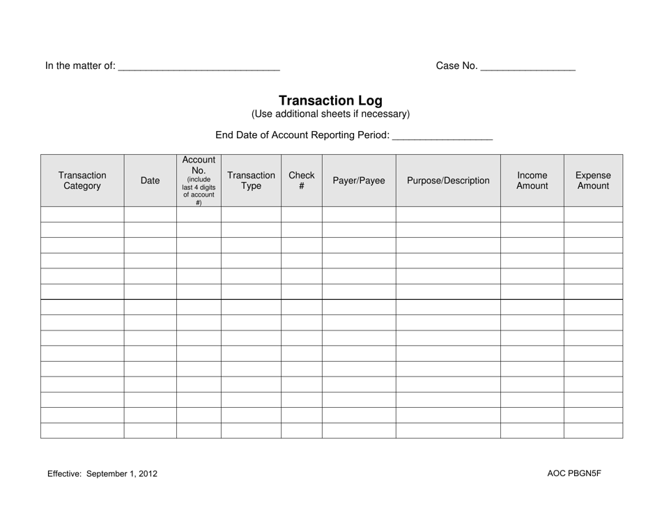 Form AOC PBGN5F - Fill Out, Sign Online and Download Fillable PDF ...