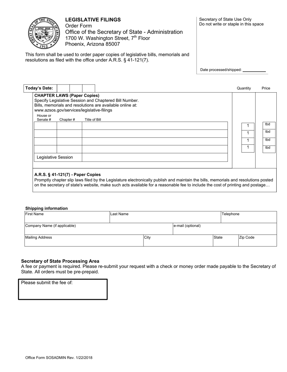 Form SOSADMIN - Fill Out, Sign Online and Download Fillable PDF ...