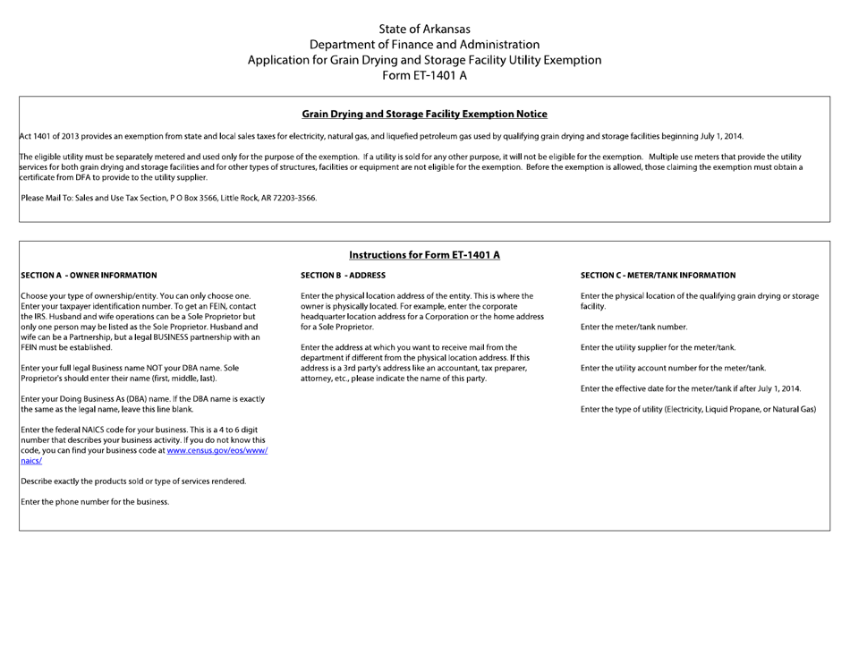 Form ET-1401 A - Fill Out, Sign Online and Download Fillable PDF ...