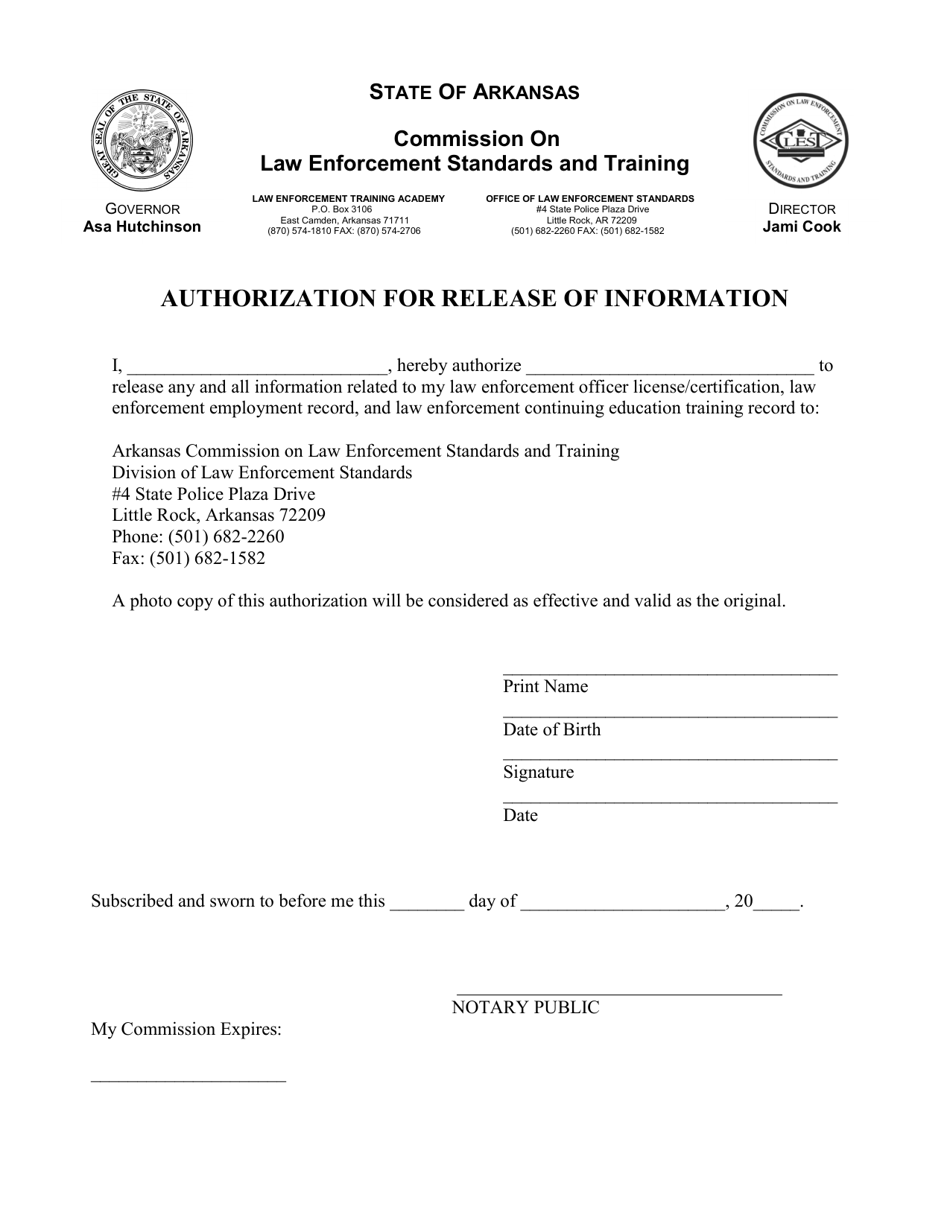 Arkansas Authorization for Release of Information - Fill Out, Sign ...