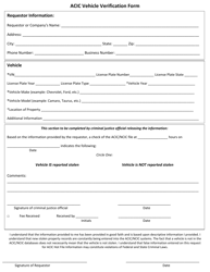 Arkansas Acic Vehicle Verification Form Download Printable PDF ...