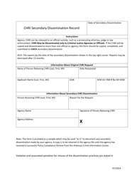Arkansas Criminal History Secondary Dissemination Log Download ...