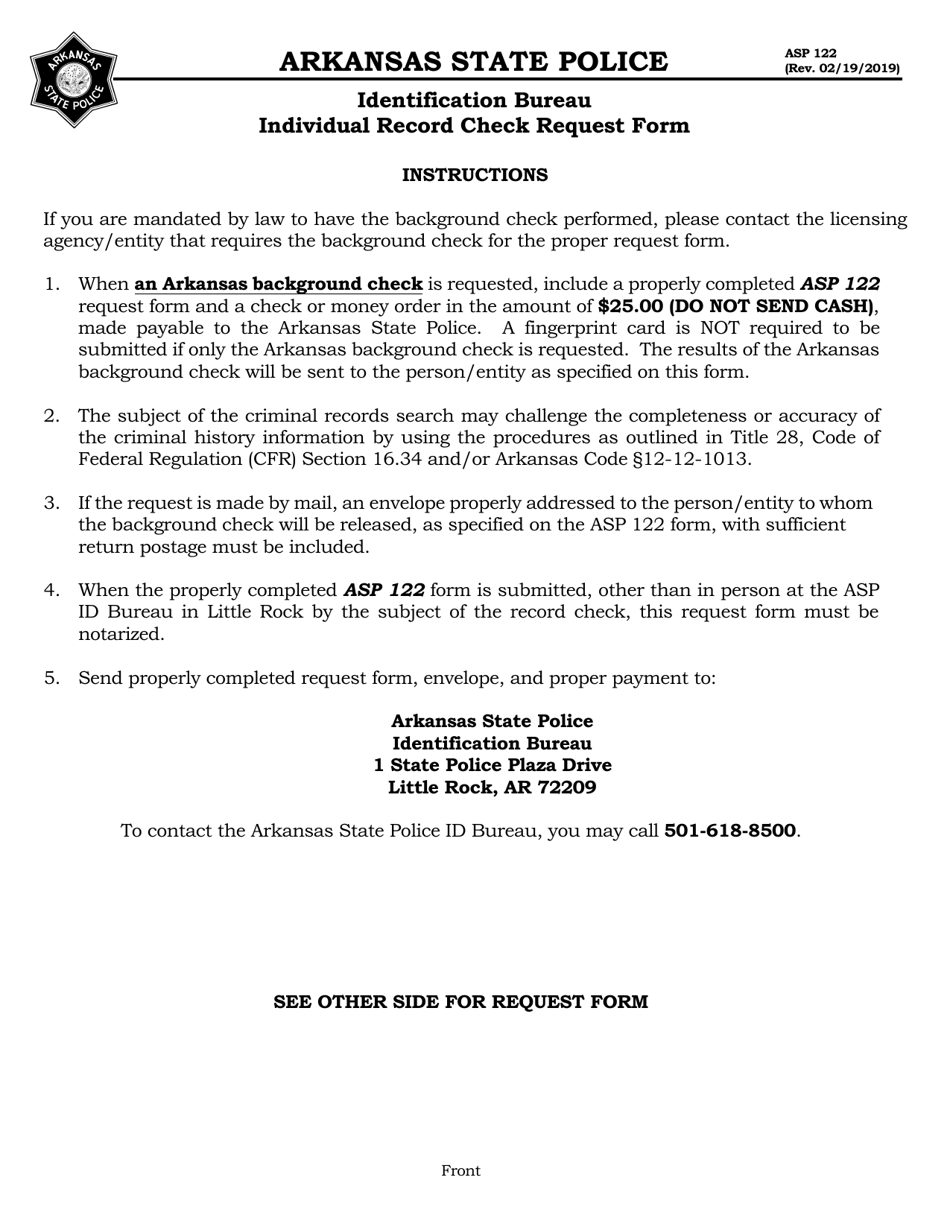 Form ASP122 - Fill Out, Sign Online and Download Fillable PDF, Arkansas ...