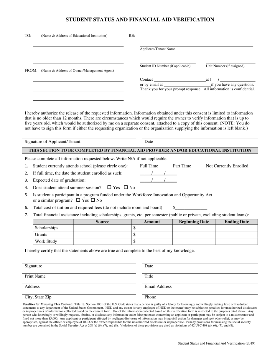 New York Student Status and Financial Aid Verification - Fill Out, Sign ...