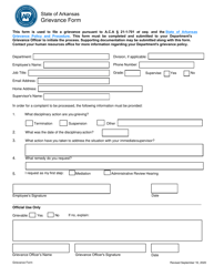 Arkansas Grievance Form - Fill Out, Sign Online and Download PDF ...