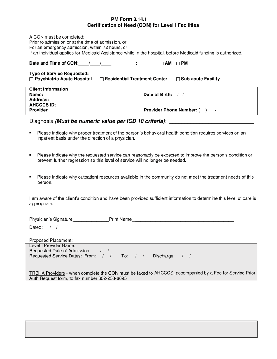 PM Form 3.14.1 - Fill Out, Sign Online and Download Printable PDF ...