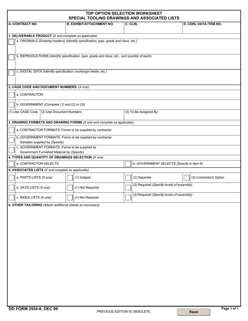 DD Form 2554-6 - Fill Out, Sign Online and Download Fillable PDF ...