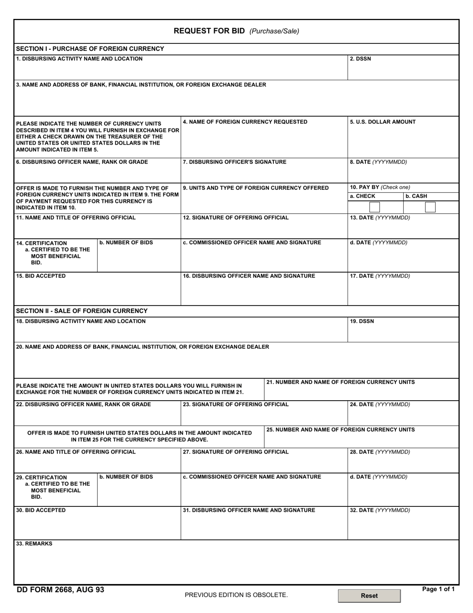 DD Form 2668 - Fill Out, Sign Online and Download Fillable PDF ...