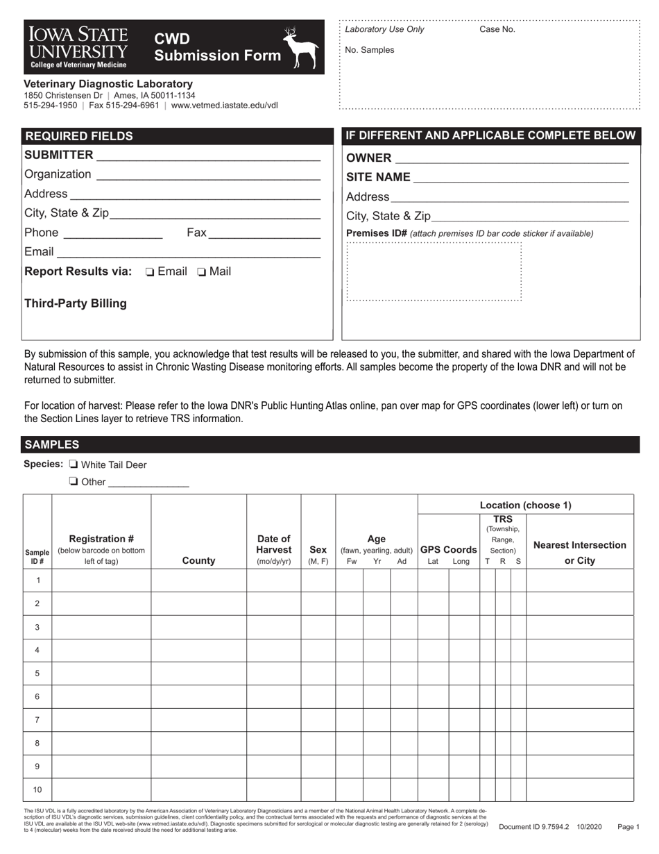 Iowa Cwd Submission Form - Fill Out, Sign Online and Download PDF ...