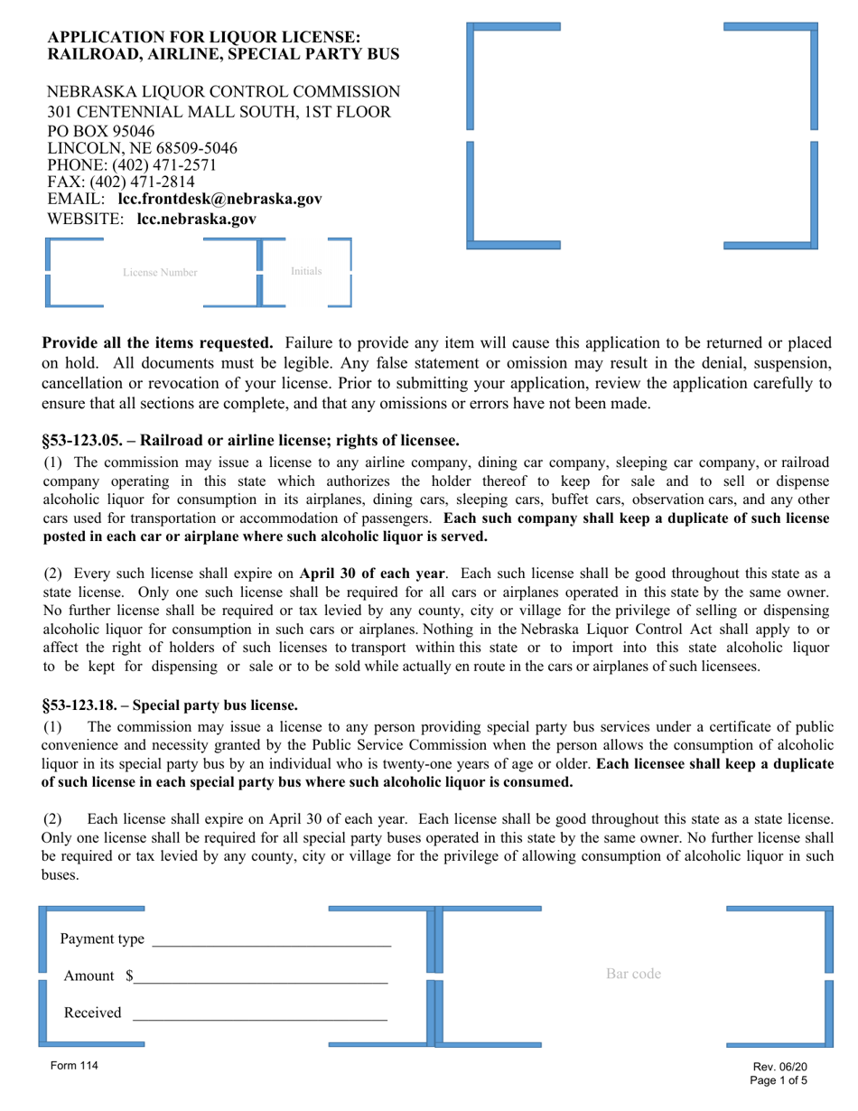 Form 114 - Fill Out, Sign Online and Download Fillable PDF, Nebraska ...