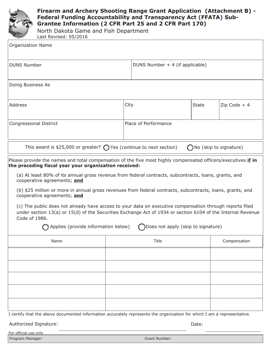 North Dakota Firearm and Archery Shooting Range Grant Application ...