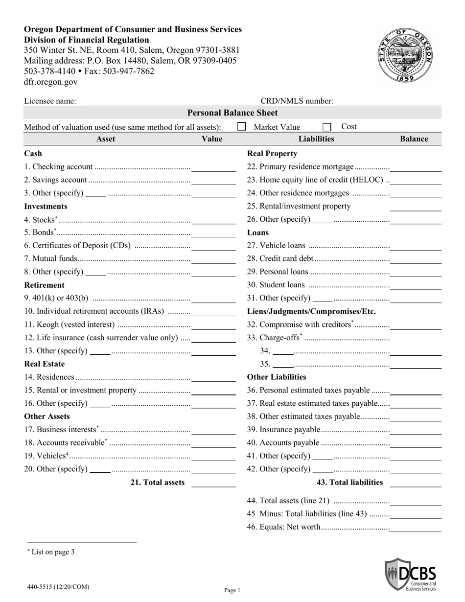 Form 440-5515 - Fill Out, Sign Online and Download Printable PDF ...