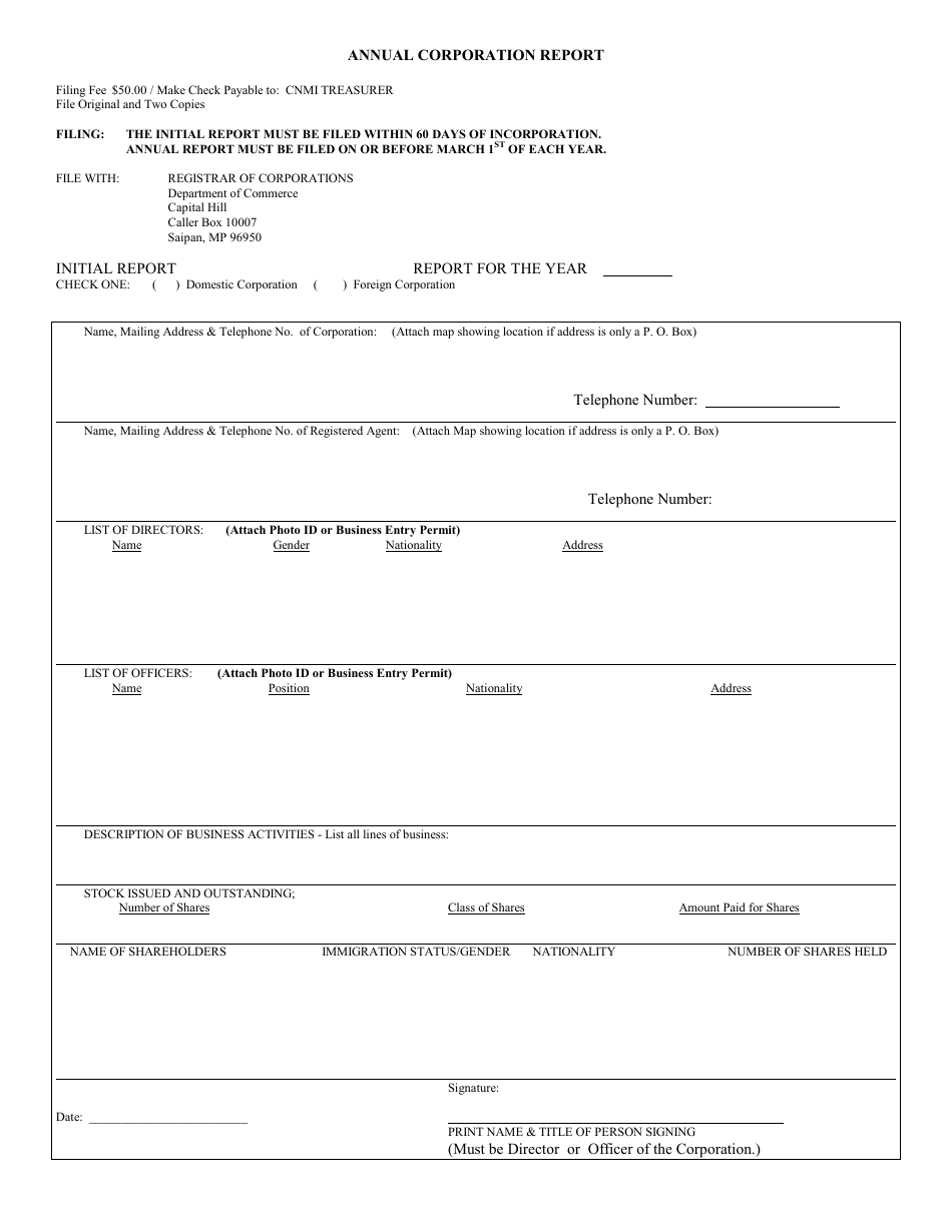 Annual Corporation Report Form - Fill Out, Sign Online and Download PDF ...