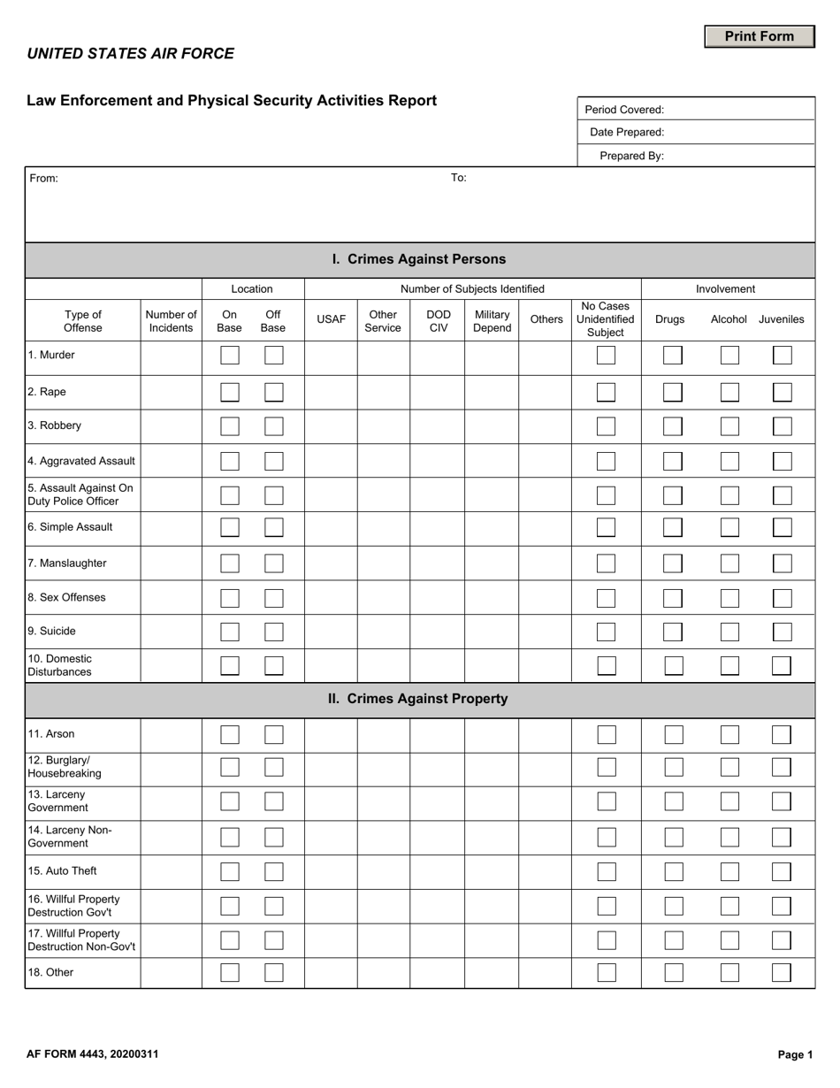 AF Form 4443 - Fill Out, Sign Online and Download Fillable PDF ...