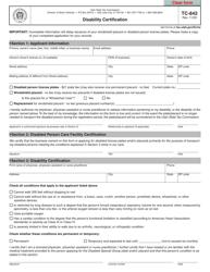 Form TC-842 Download Fillable PDF or Fill Online Disability ...