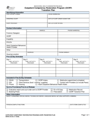 DSHS Form 20-333 Download Printable PDF or Fill Online Transition Plan ...