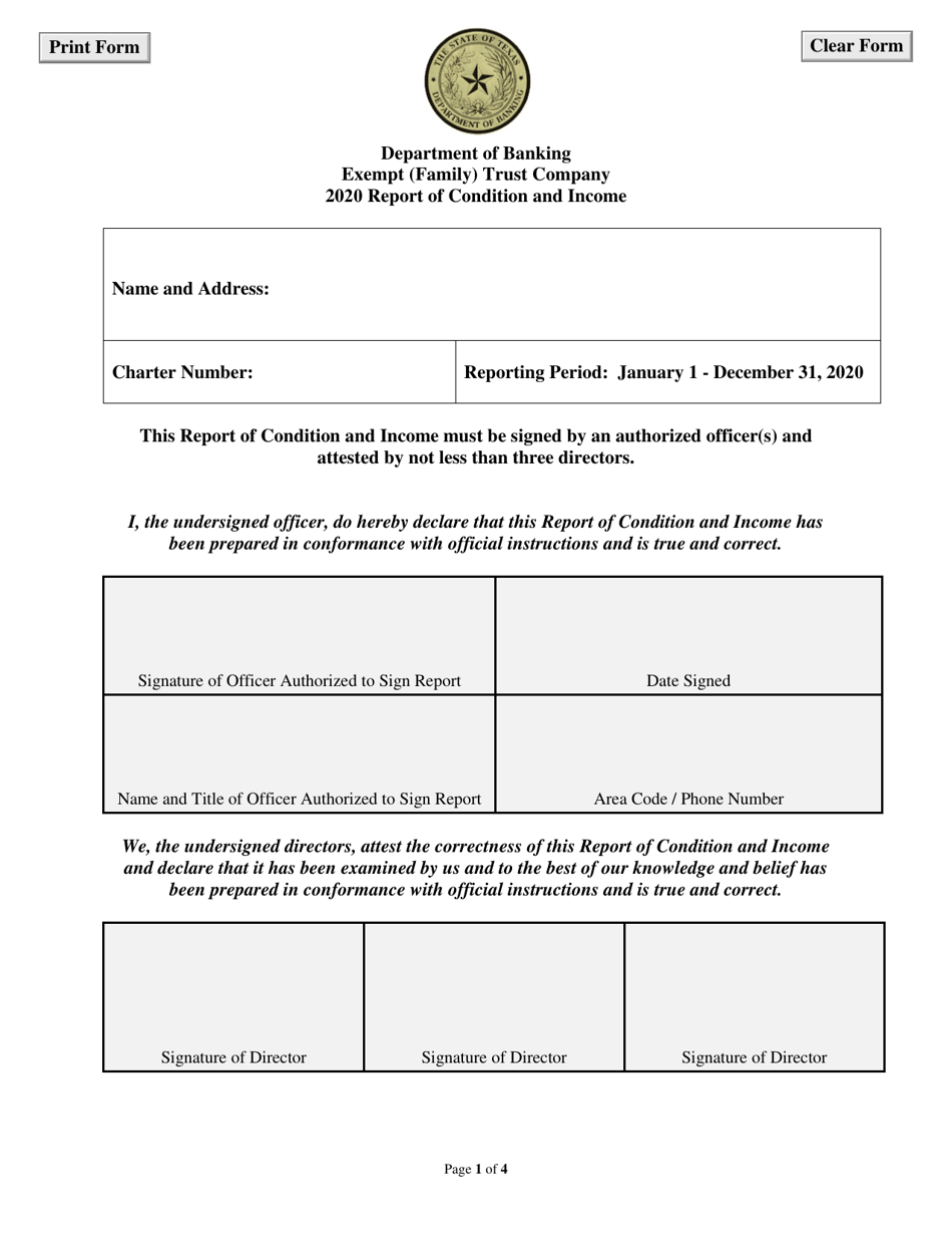 2020 Texas Exempt (Family) Trust Company Report of Condition and Income ...
