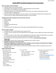 Alaska Alaska Birth Certificate Request Form Download Fillable PDF ...