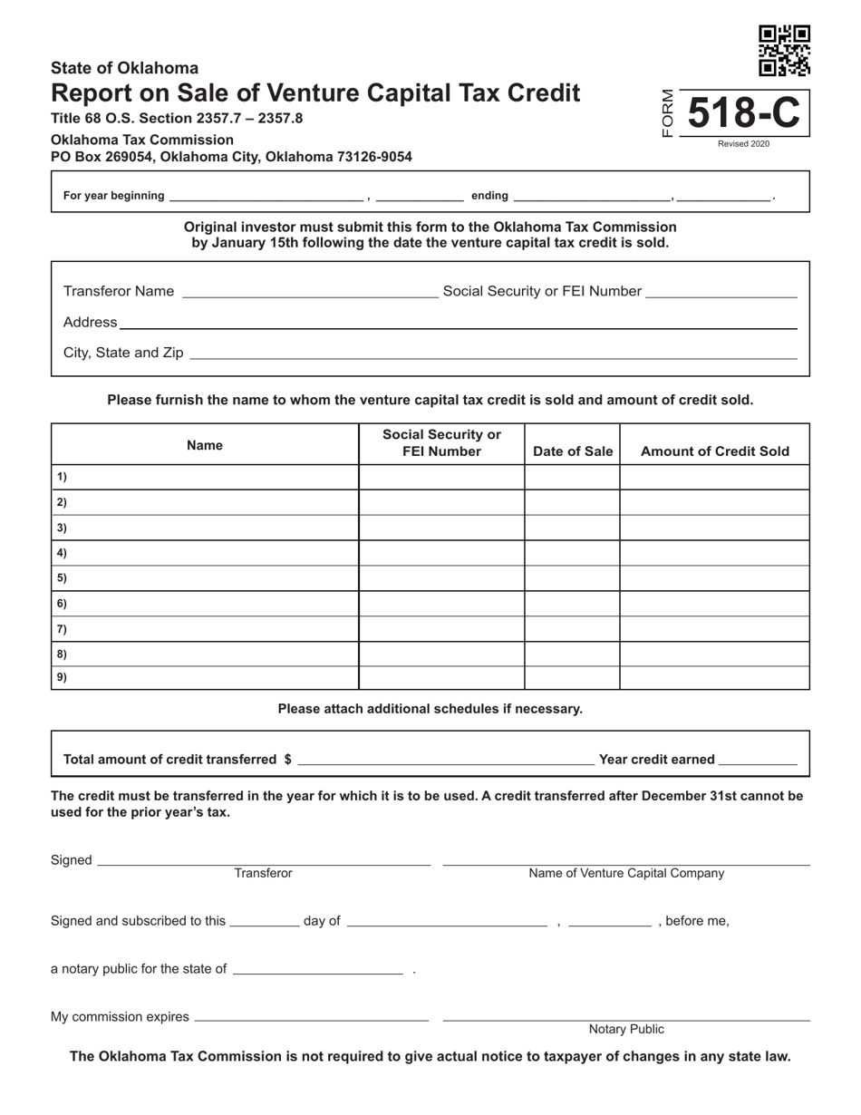 Form 518-C - Fill Out, Sign Online and Download Fillable PDF, Oklahoma ...