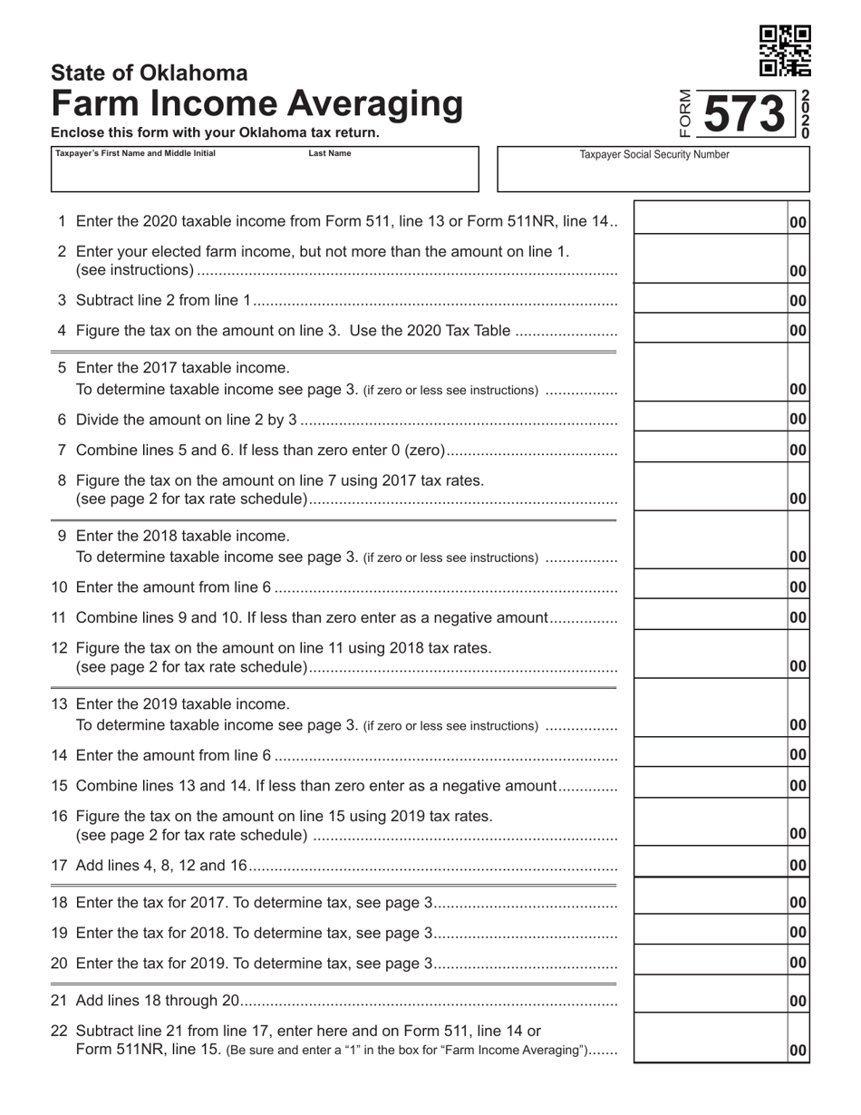 Form 573 - 2020 - Fill Out, Sign Online and Download Fillable PDF, Oklahoma | Templateroller