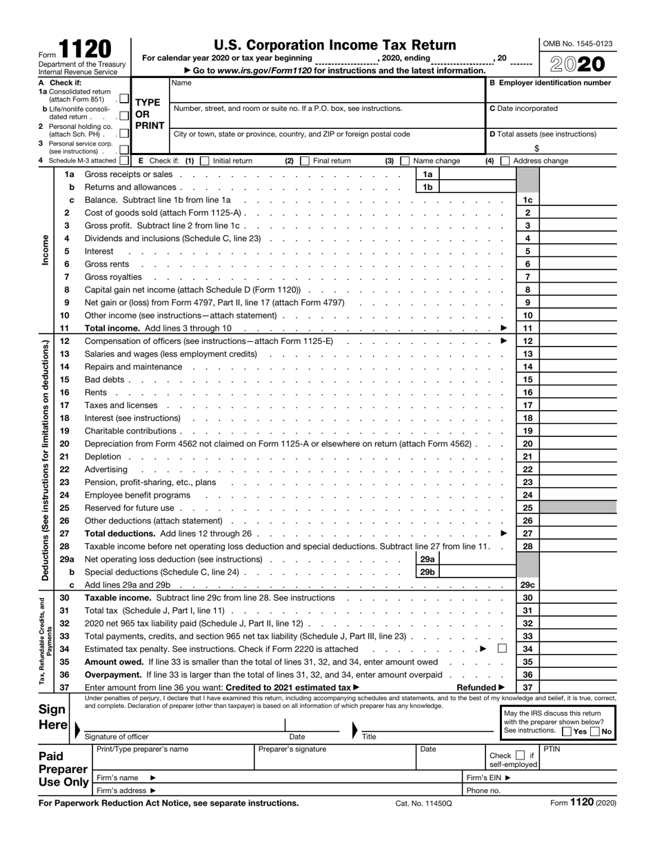 IRS Form 1120 Download Fillable PDF Or Fill Online U S Corporation IRS Form 1120 Download Fillable PDF Or Fill Online U S Corporation