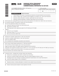 Form NYC-3A/B Download Printable PDF or Fill Online Attachment to Nyc ...