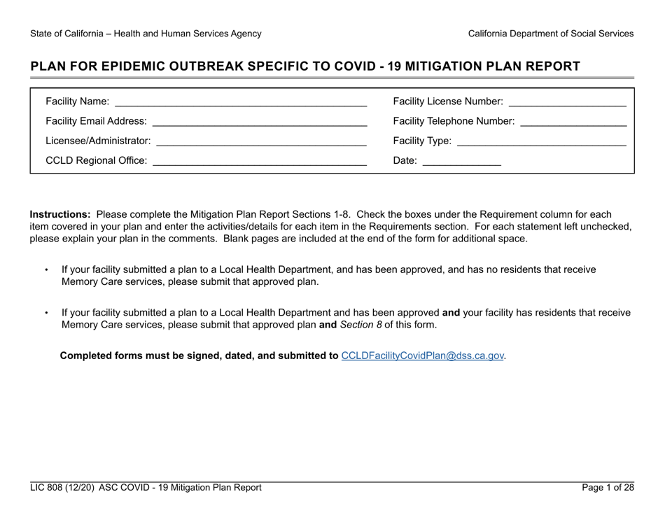 Form LIC808 - Fill Out, Sign Online and Download Fillable PDF ...