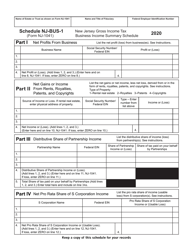 Form NJ-1041 Schedule NJ-BUS-1 Download Fillable PDF or Fill Online New ...