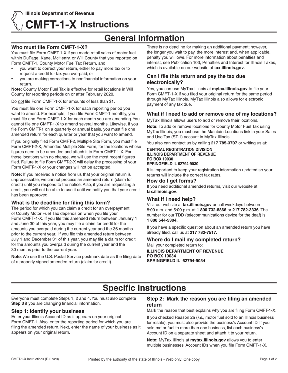 Download Instructions for Form CMFT-1-X, 026 Amended County Motor Fuel ...