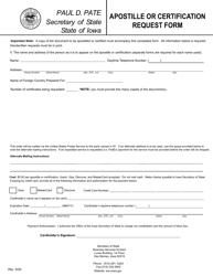 Iowa Apostille or Certification Request Form Download Fillable PDF ...