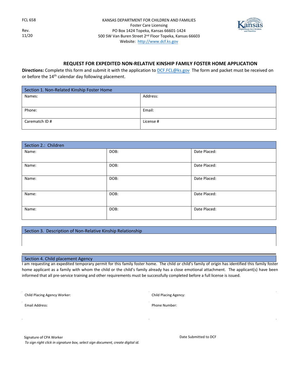 Form FCL658 Download Fillable PDF or Fill Online Request for Expedited ...