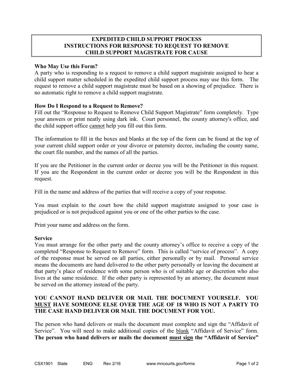Download Instructions for Form CSX1902 Response to Request to Remove ...